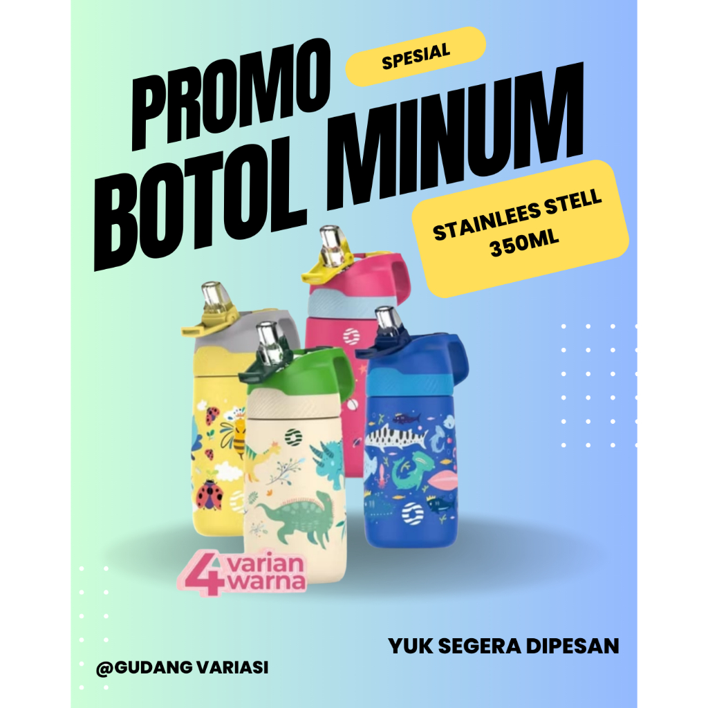 Jual Botol Stainless Karakter Anak 350ml / Botol Minum Bekal Anak ...