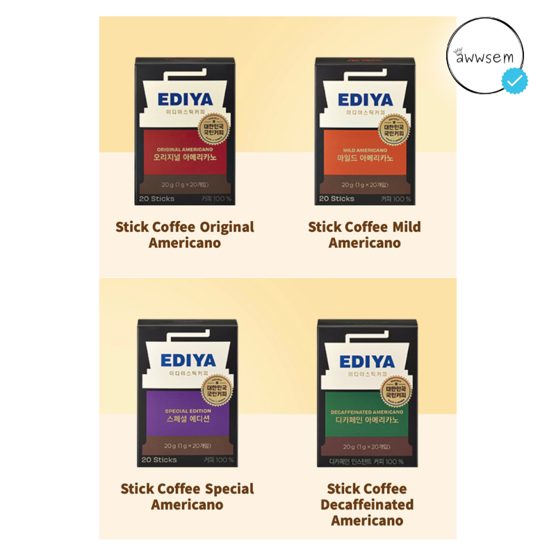 Jual EDIYA Instant Coffee Stick Original Korea | Shopee Indonesia