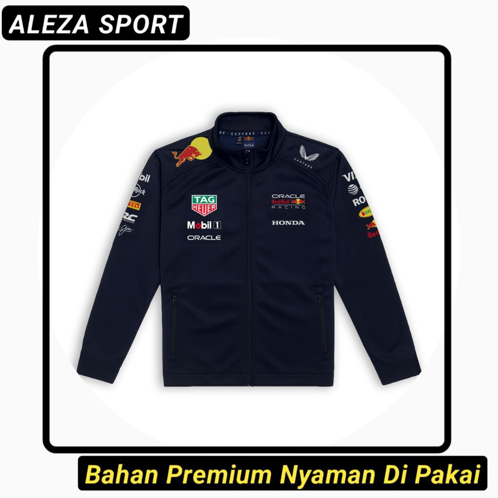 Jual Jacket Red Bull Racing F1 Official Team – Navy Full Logo Sponsor ...