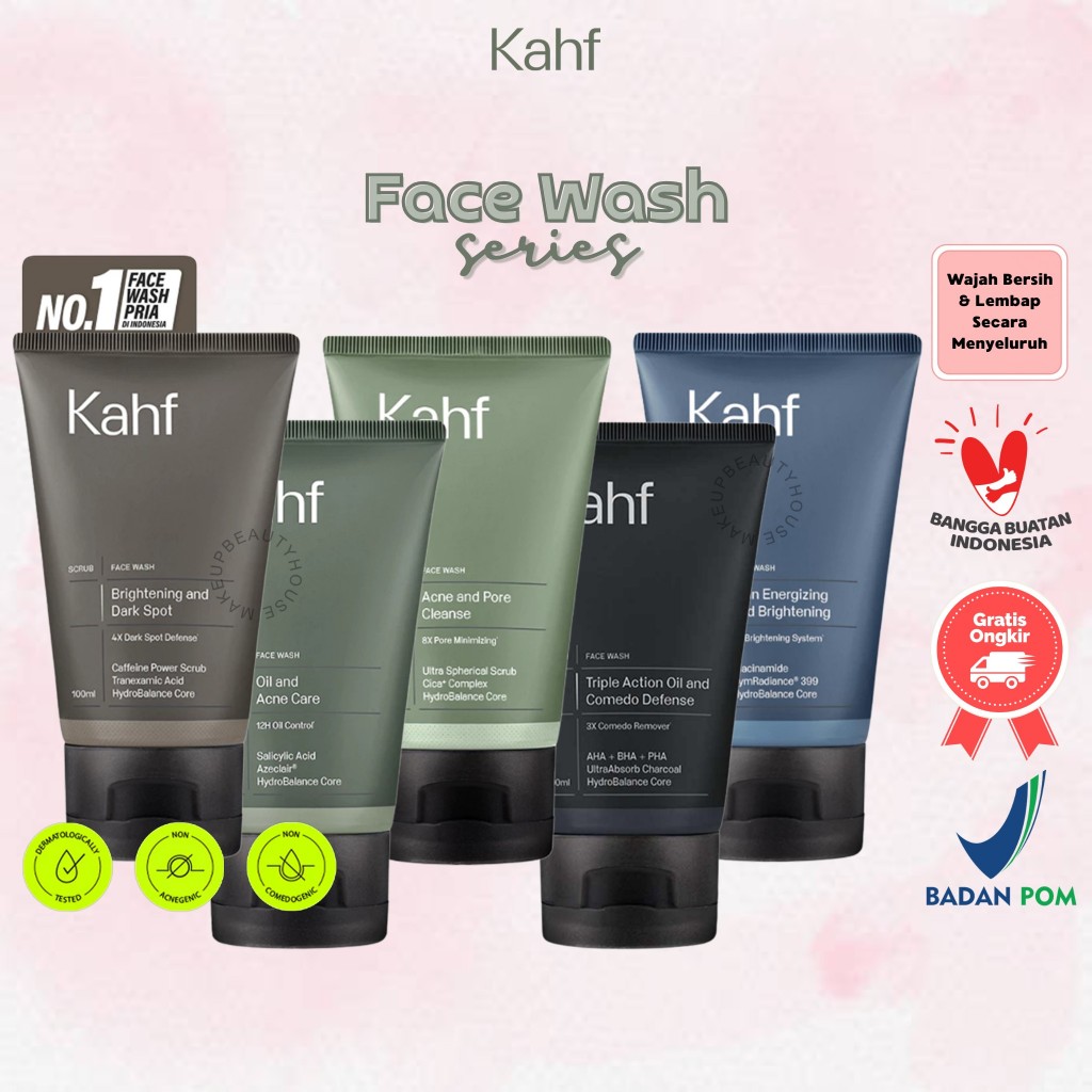 Jual KAHF Man Facial Wash - Energizing and Brightening | Oil and Comedo ...
