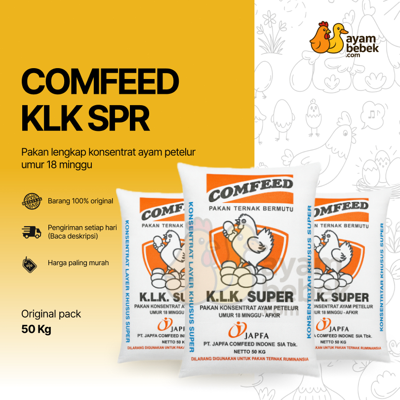Jual K.L.K. SUPER 36 SPR – Pakan Konsentrat Ayam Petelur Umur 18 Minggu–Afkir | REPACK | JAPFA ...