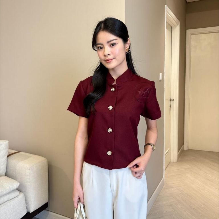 Jual Kayla Collection - Atasan Wanita Lengan Pendek – Blouse Formal ...