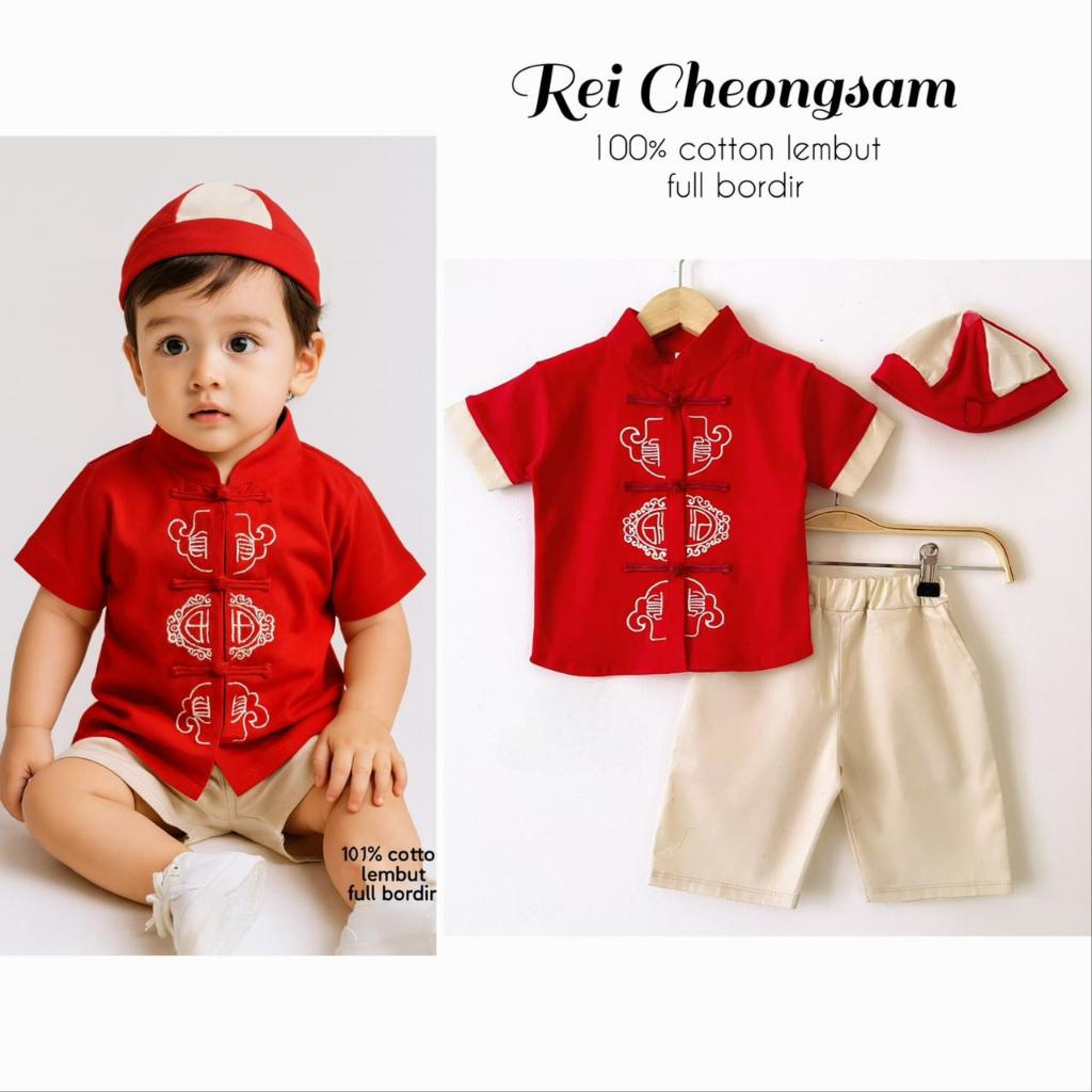 Jual CHEONGSAM FREE TOPI DRAGON babeebabyshop baju celana topi imlek ...