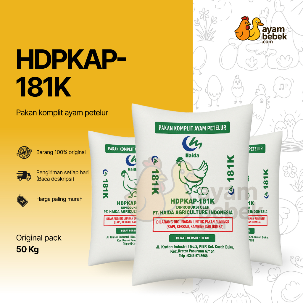 Jual HAIDA 181K - Pakan Komplit Ayam Petelur (Layer Produksi) HDPKAP ...