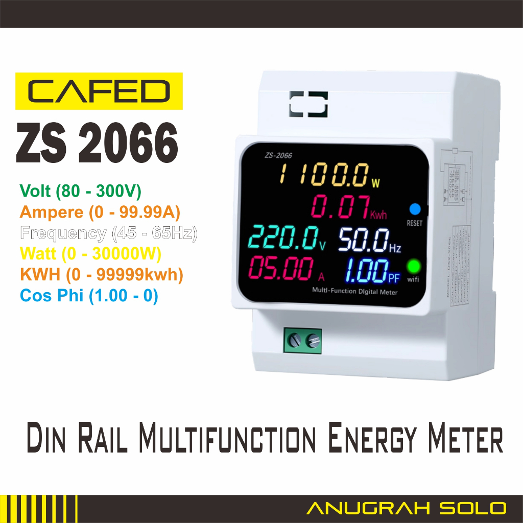 Jual CAFED ZS 2066 Digital Multifunction Energy Meter KWH Voltmeter ...