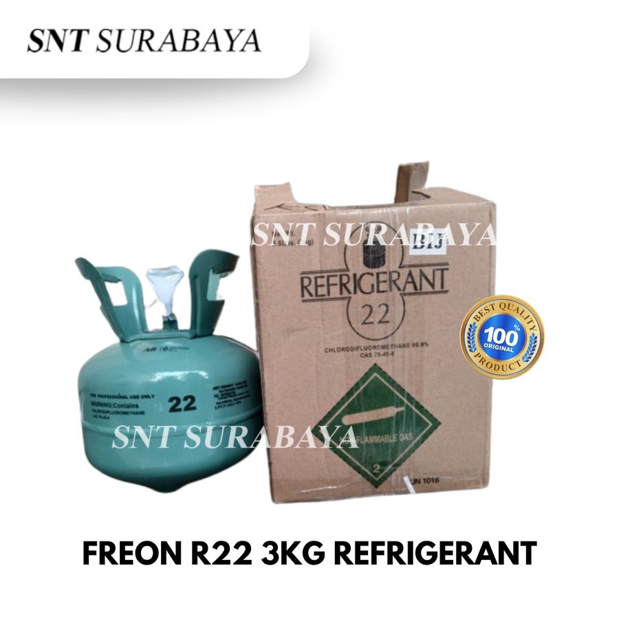 Jual FREON REFRIGERANT ORIGINAL BERKUALITAS UKURAN 3 KG - FREON R22 ...