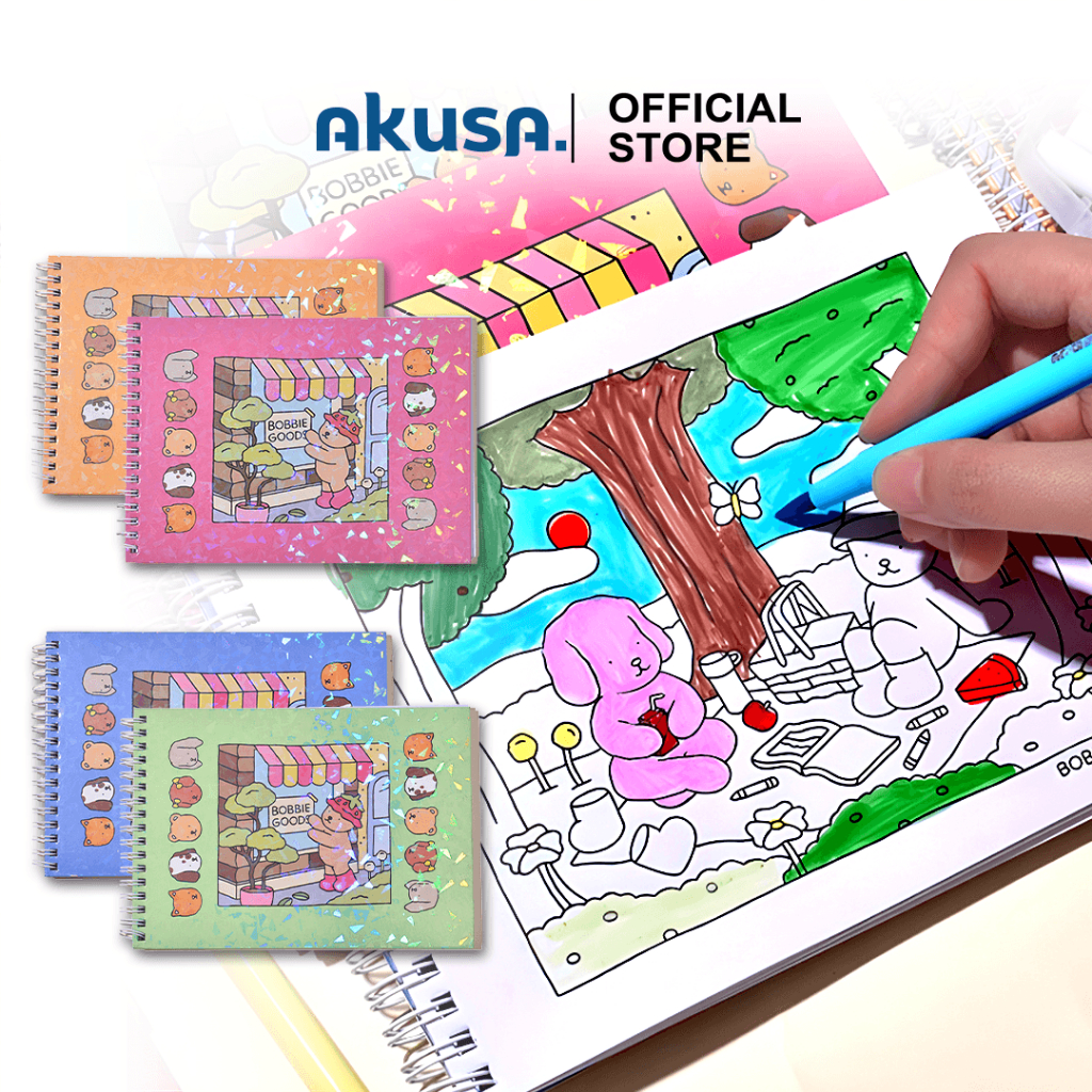 Jual AKUSA Buku Mewarnai Anak Coloring Book48 Halaman Motif Lucu Spiral ...