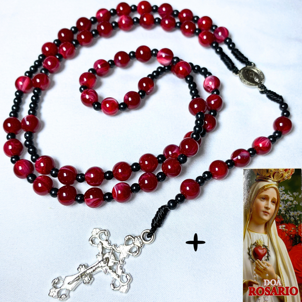 Jual Kalung rosario marmer merah Tahan Karat - rosario biasa/salam ...
