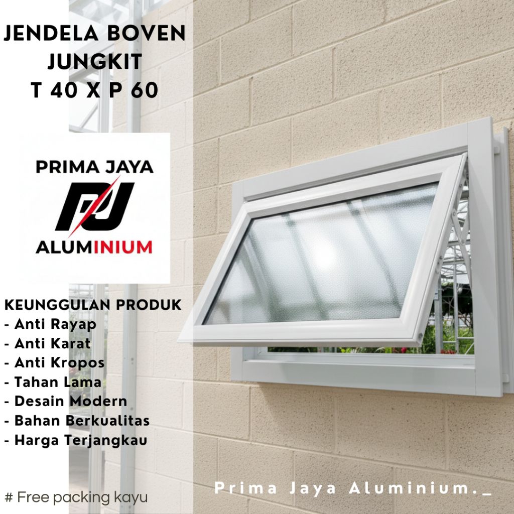 Jual JENDELA BOVEN ALUMINIUM UK T 40 × P 60, Pengiriman Free Packing ...