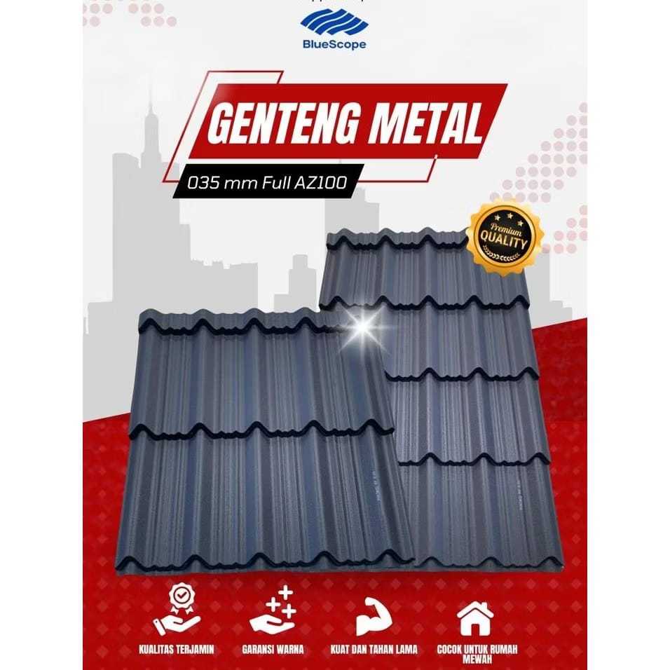 Jual ATAP GENTENG BlueScope Genteng Metal Ganteng AZ100 0.35 mm BLACK ...