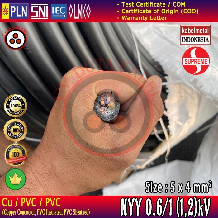 Jual Kabel NYY 5x4 mm2 KABELMETAL (KMI)/ SUPREME CABLE /5 x 4 mm2/5 ...