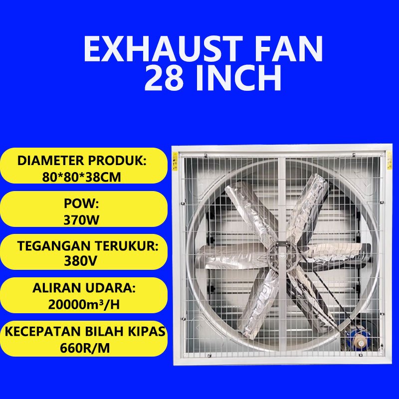 Jual Blower Kipas Exhaust Fan 28 inch 370W 380V untuk Kandang Ayam ...