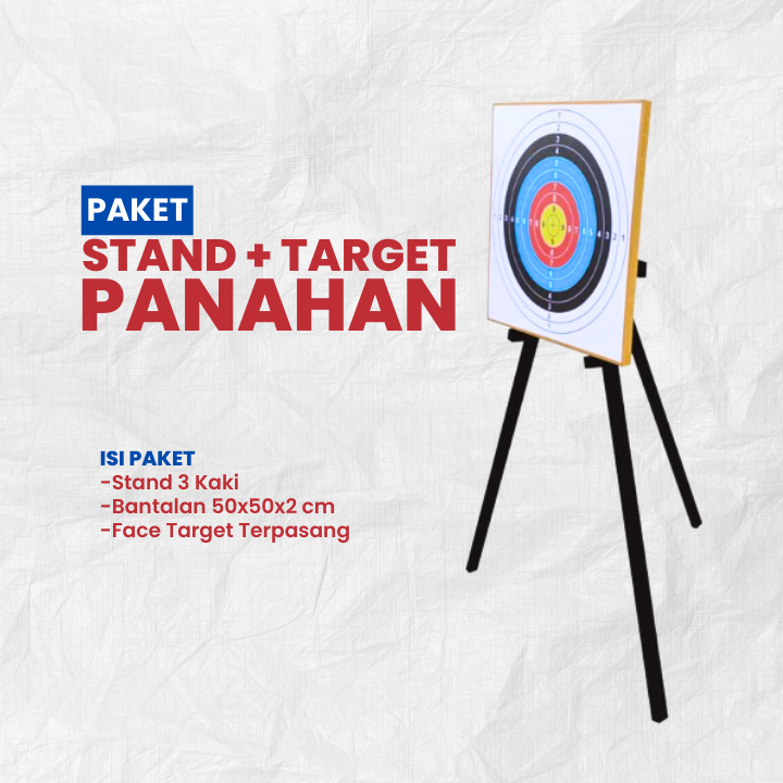 Jual PAKET STAND & BANTALAN TARGET PANAHAN UKURAN 50x50x2 CM | STAND ...
