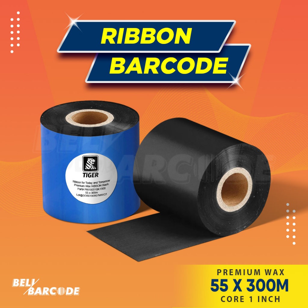 Jual Tiger Ribbon Barcode 55 x 300 Tinta Printer 55x300 Meter Premium ...