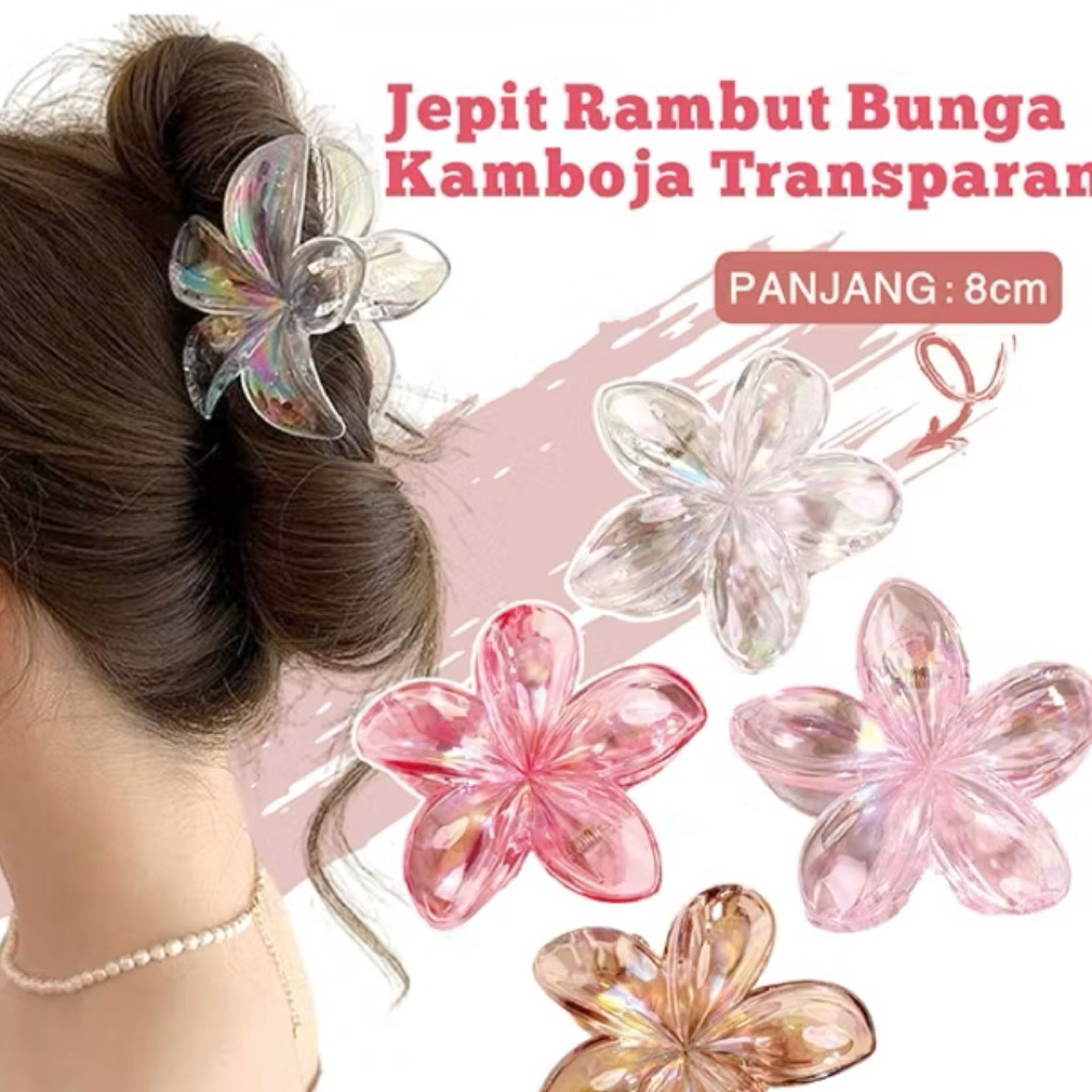 Jual J284 Jedai Bunga Kamboja Bening Warna Jedai Viral Bali Jepitan ...