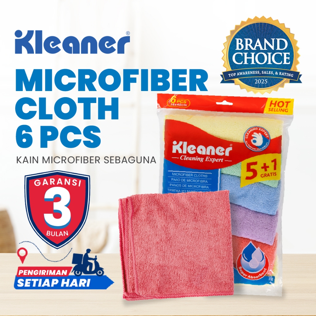 Jual Kleaner Lap Microfiber 40 x 38 Cm 6 Pcs Cloth Kain Serbaguna Anti ...