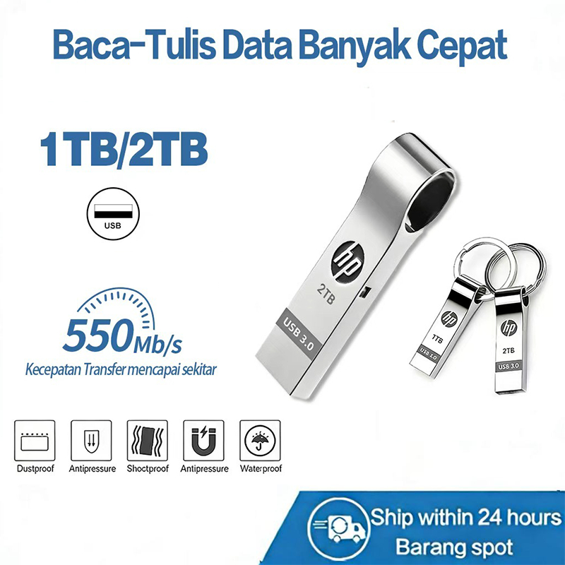 Jual Flashdisk HP 2TB/1TB Flash Drive Metal Waterproof High Speed U ...