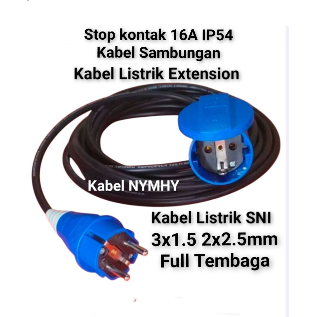 Jual Kabel Extension Sambungan Kabel Listrik 2x.2.5mm 3x1.5mm Srambut ...