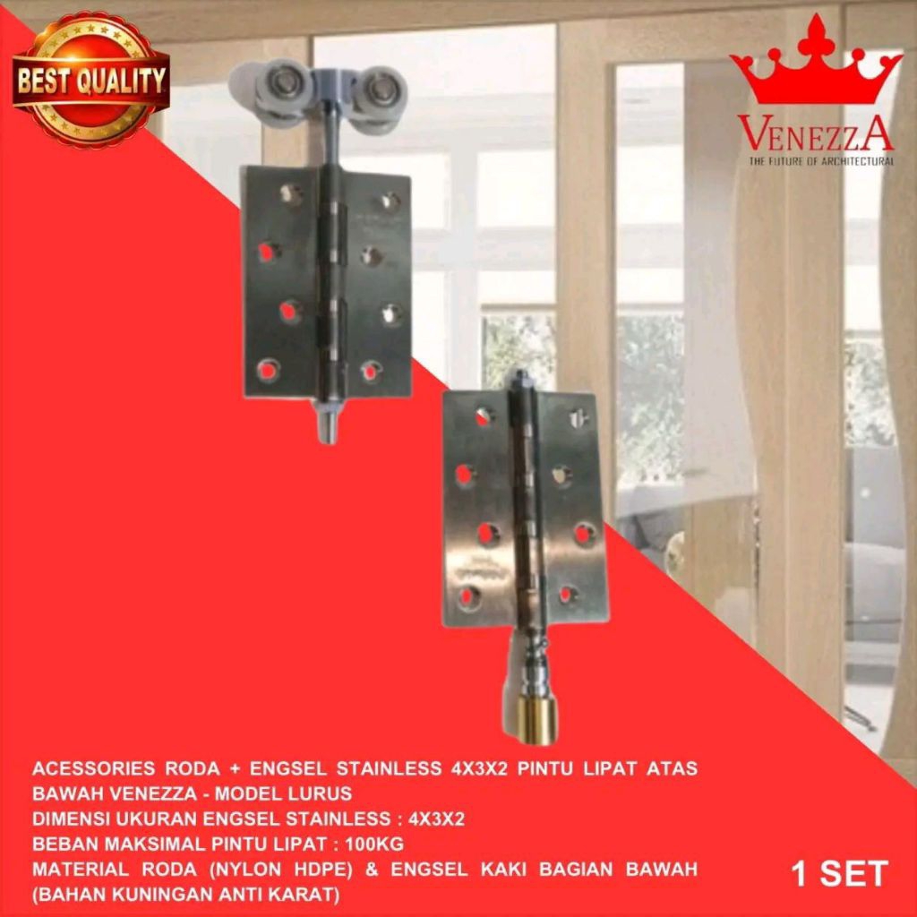 Jual Roda Husky Rel Pintu Lipat Kombinasi Engsel Stainless 4" Venezza ...