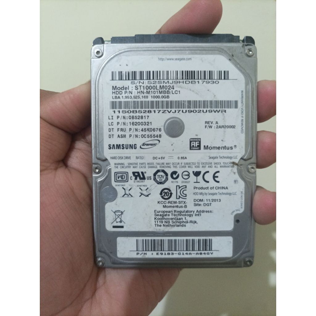 Jual Hardisk HDD laptop TB 1000GB Sata For laptop bonus isi windows ...