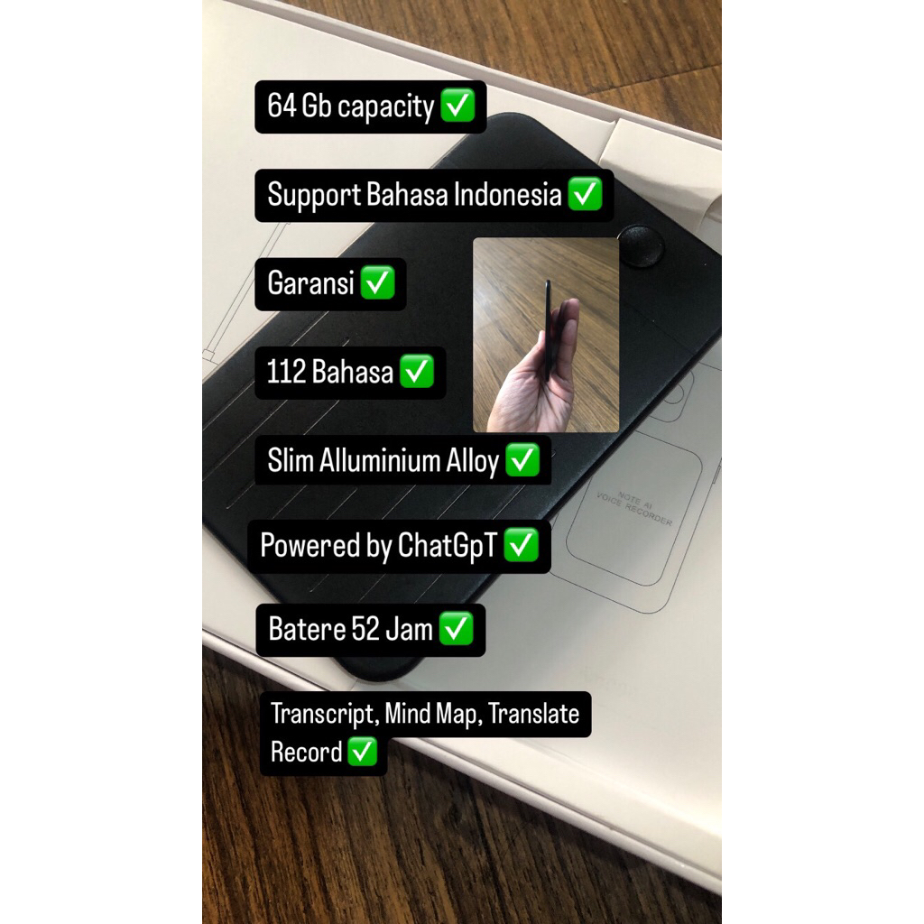 Jual Smart AI Intelligent Voice Recorder Supports Bahasa Indonesia with ...