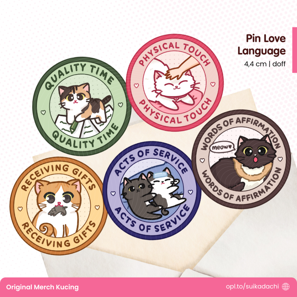 Jual Button Pin Love Language Kucing by Suikadachi | Shopee Indonesia