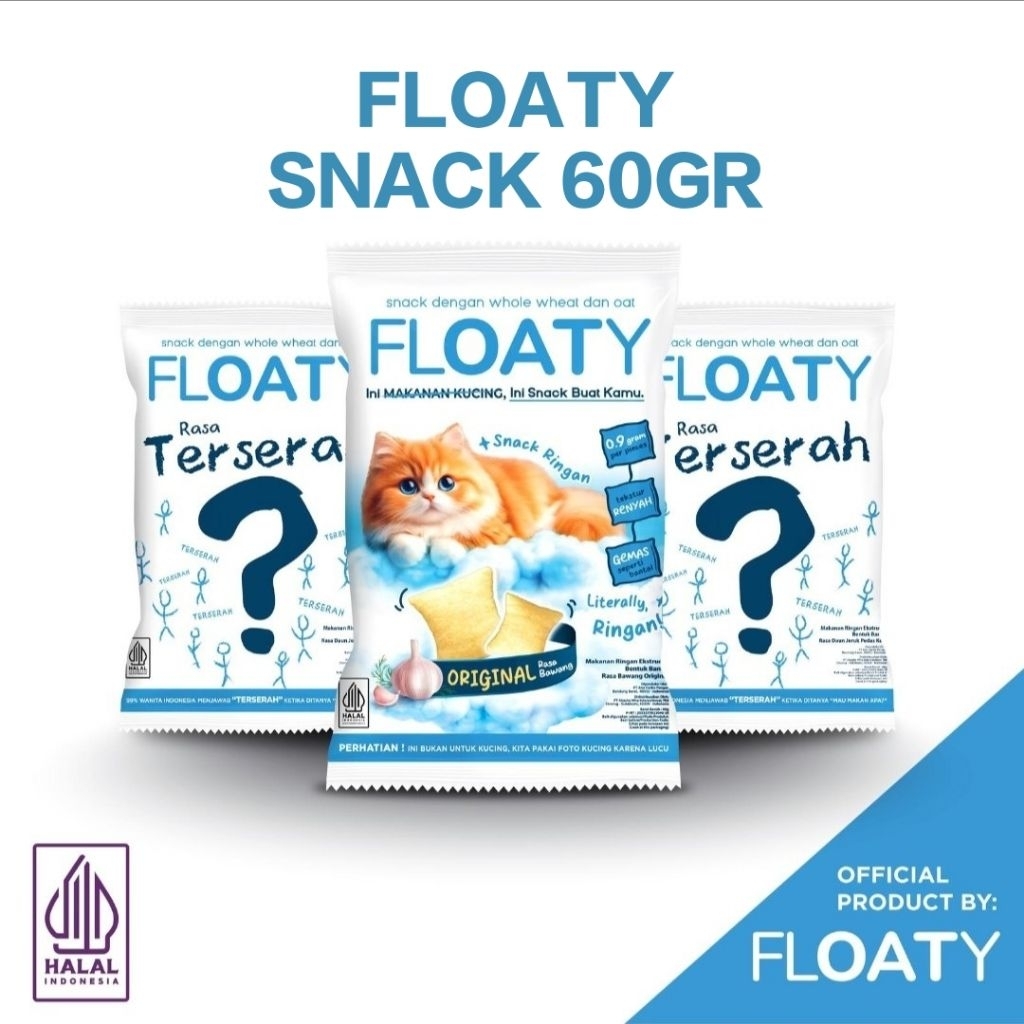 Jual FLOATY SNACK RASA BAWANG GAMBAR KUCING DAN TERSERAH TANDA TANYA 60 ...