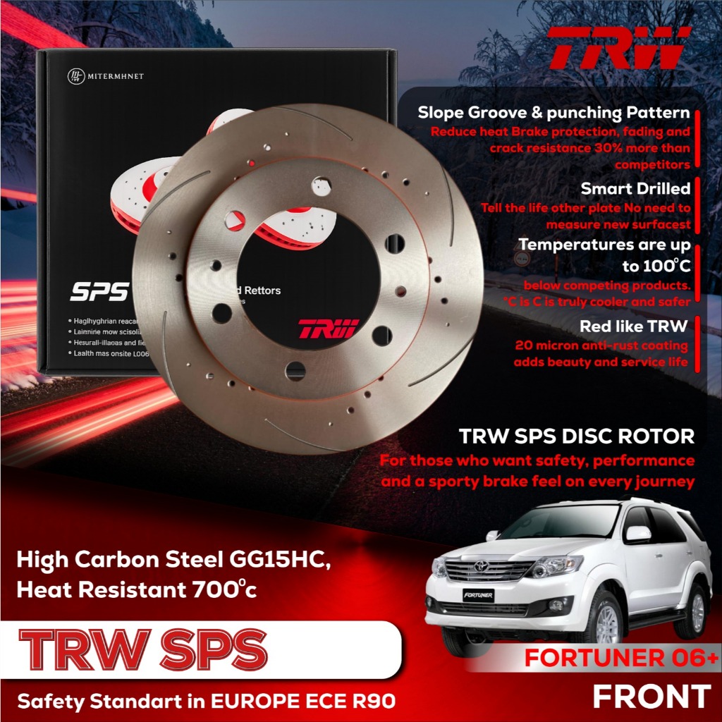 Jual TRW SPS DISC ROTOR - Toyota Fortuner 06-15 / Hilux Vigo Front ...