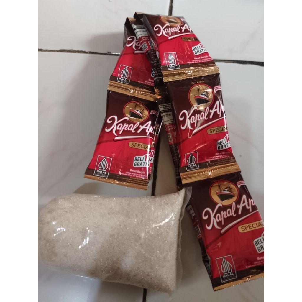 Jual Paket 5 sachet kapal api + gula 250 gr | Shopee Indonesia