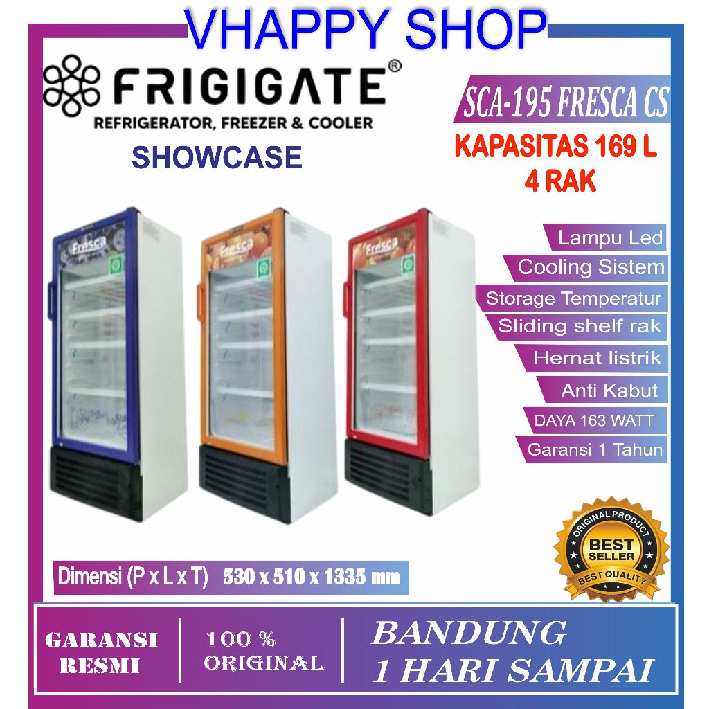 Jual SHOWCASE FRIGIGATE FRESCA 195 CS 3 RAK DISPLAY GARANSI RESMI ...