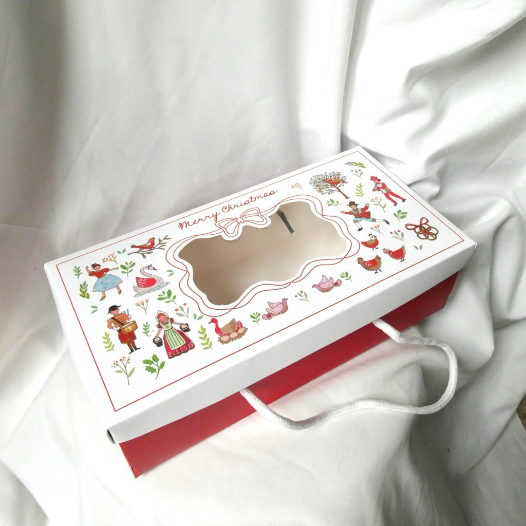 Jual Long Rollcake Christmas Theme Hampers Cake Box - Kotak Kue Panjang ...