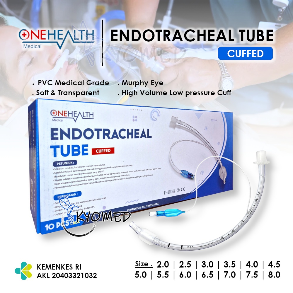 Jual OneHealth Endotracheal Tube Cuffed / ETT Cuff Selang Pernapasan ...