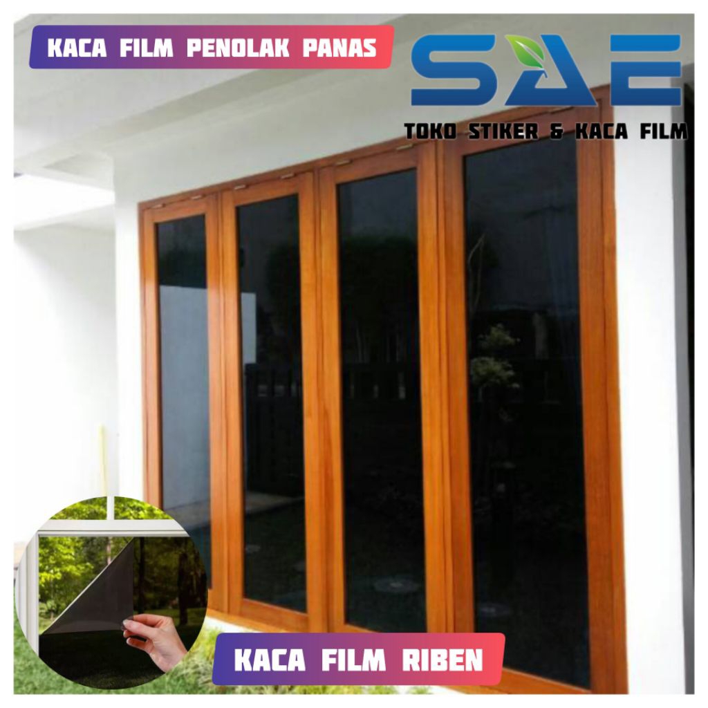 Jual Sticker Kaca Film Jendela Ryben Hitam Peredam Panas Rumah Kantor ...
