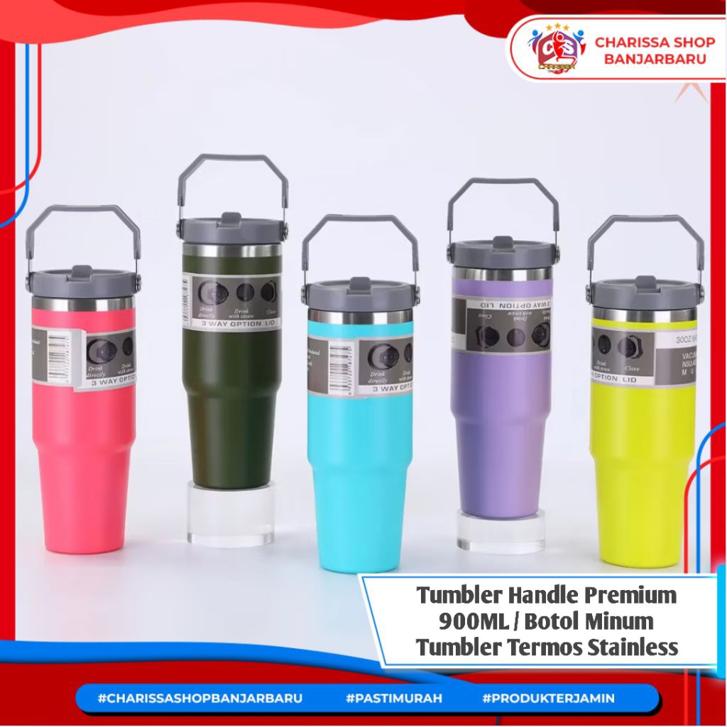 Jual Tumbler Handle Premium 900ML / Botol Minum Tumbler Termos ...
