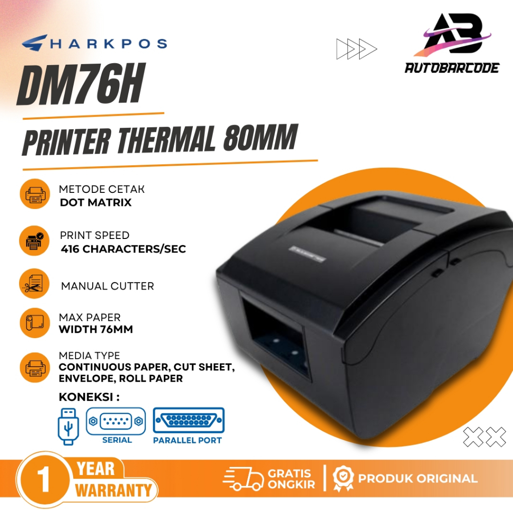 Jual Printer Dotmatrix Sharkpos DM76H Kasir Kertas Rangkap Double NCR ...