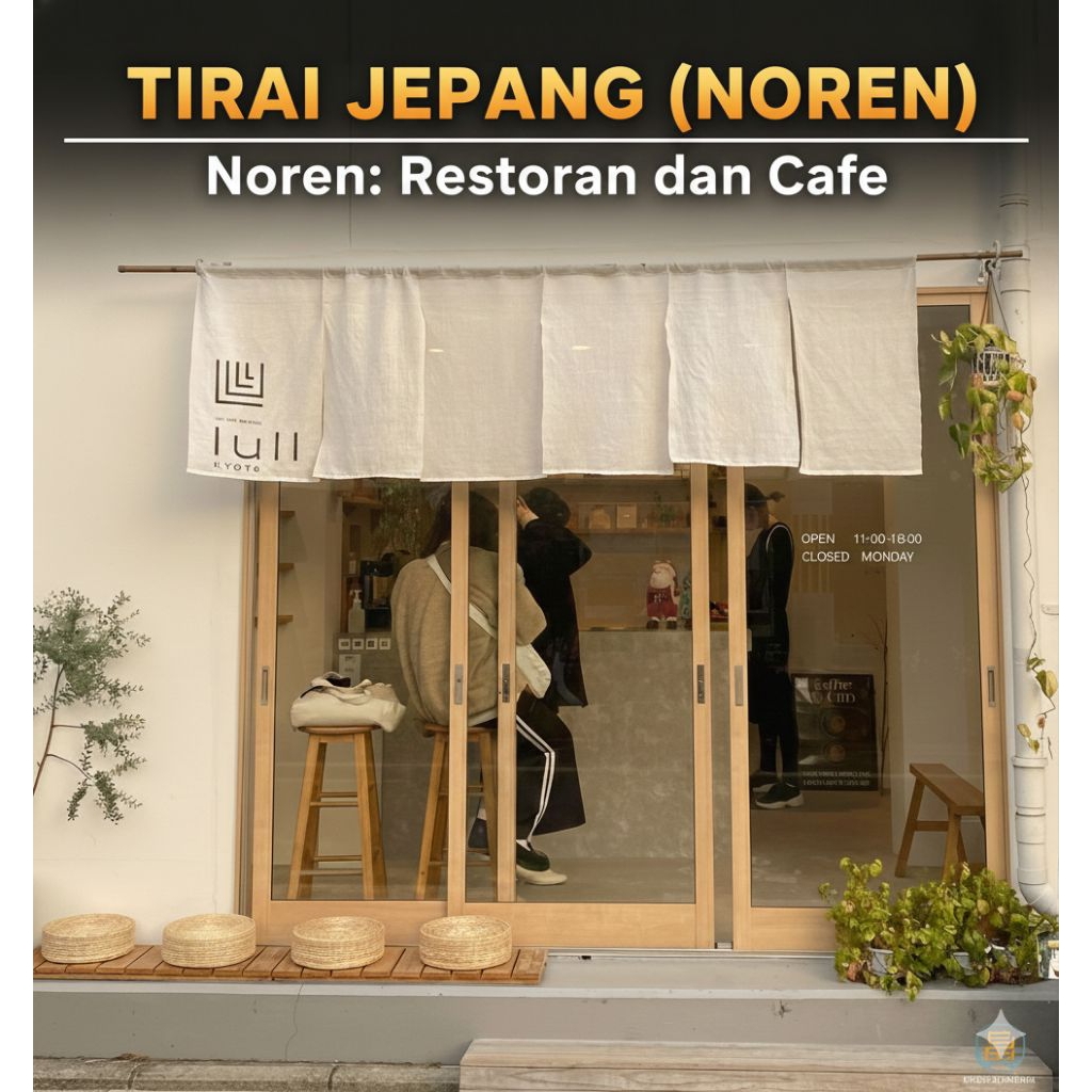 Jual noren japan aesthetic/tiran noren restoran dan cafe/tirai model ...