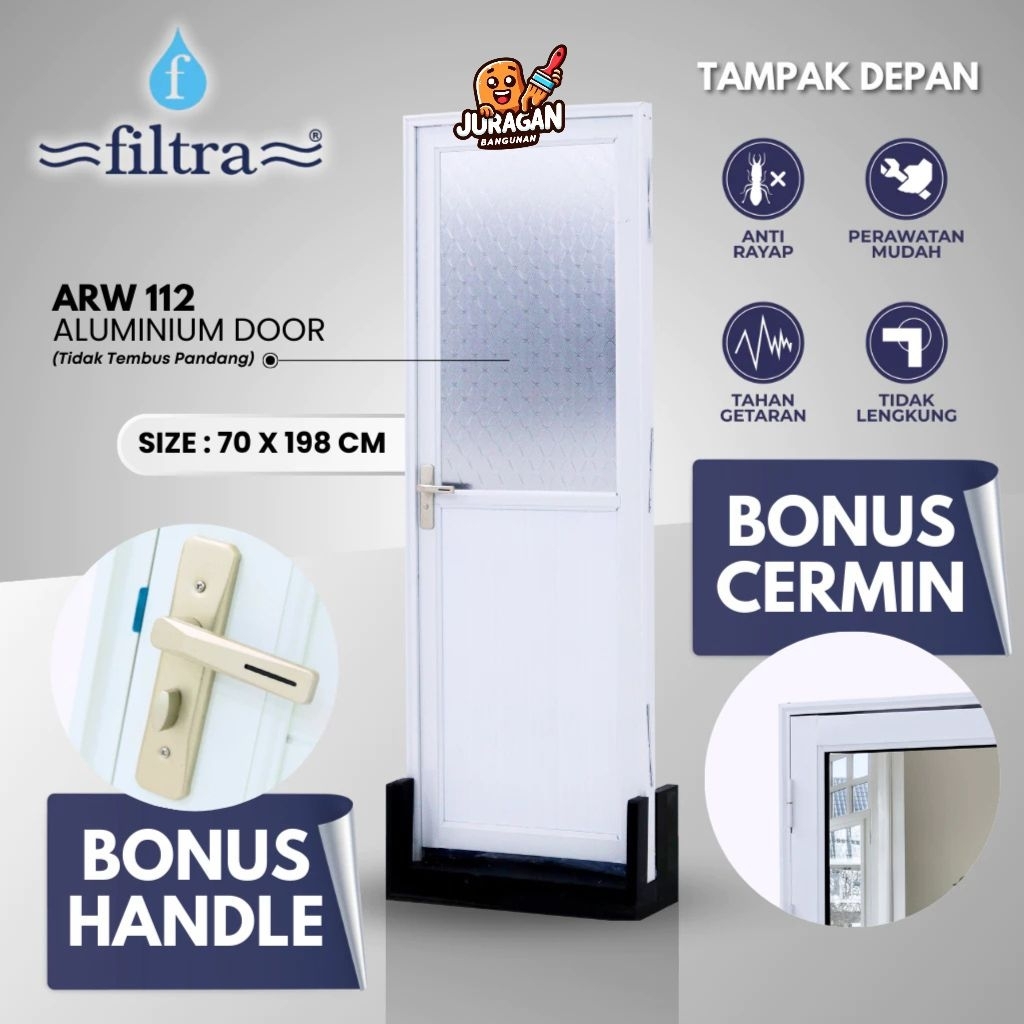 Jual FILTRA Pintu Aluminium FDAW 112 | Pintu Toilet | Pintu WC | Pintu ...