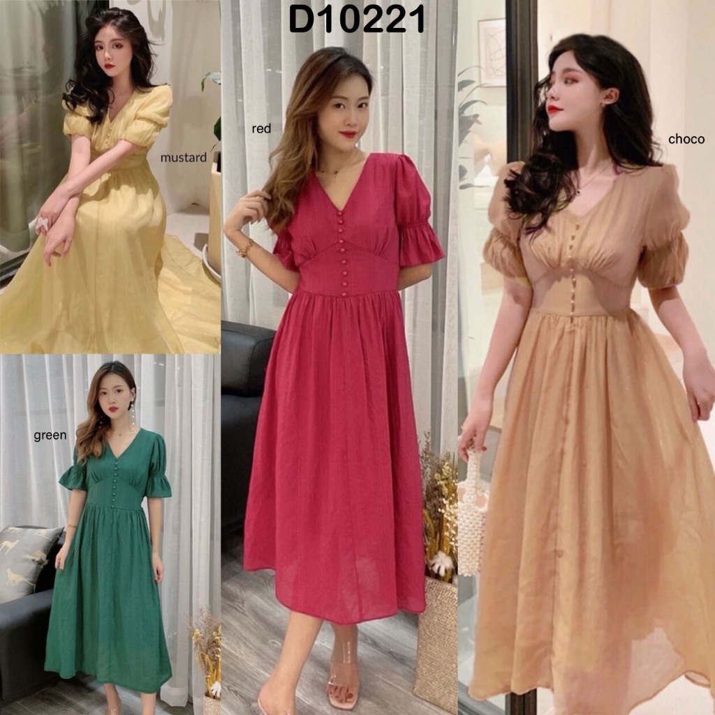Jual [FG] Lighty Flare Midi Dress D10221 | Shopee Indonesia
