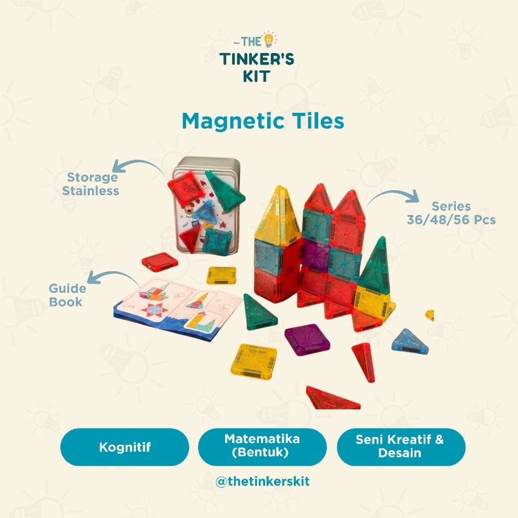 Jual The Tinker's Kit - MAGNETIC TILES - Mainan Magnet - Education Toy ...