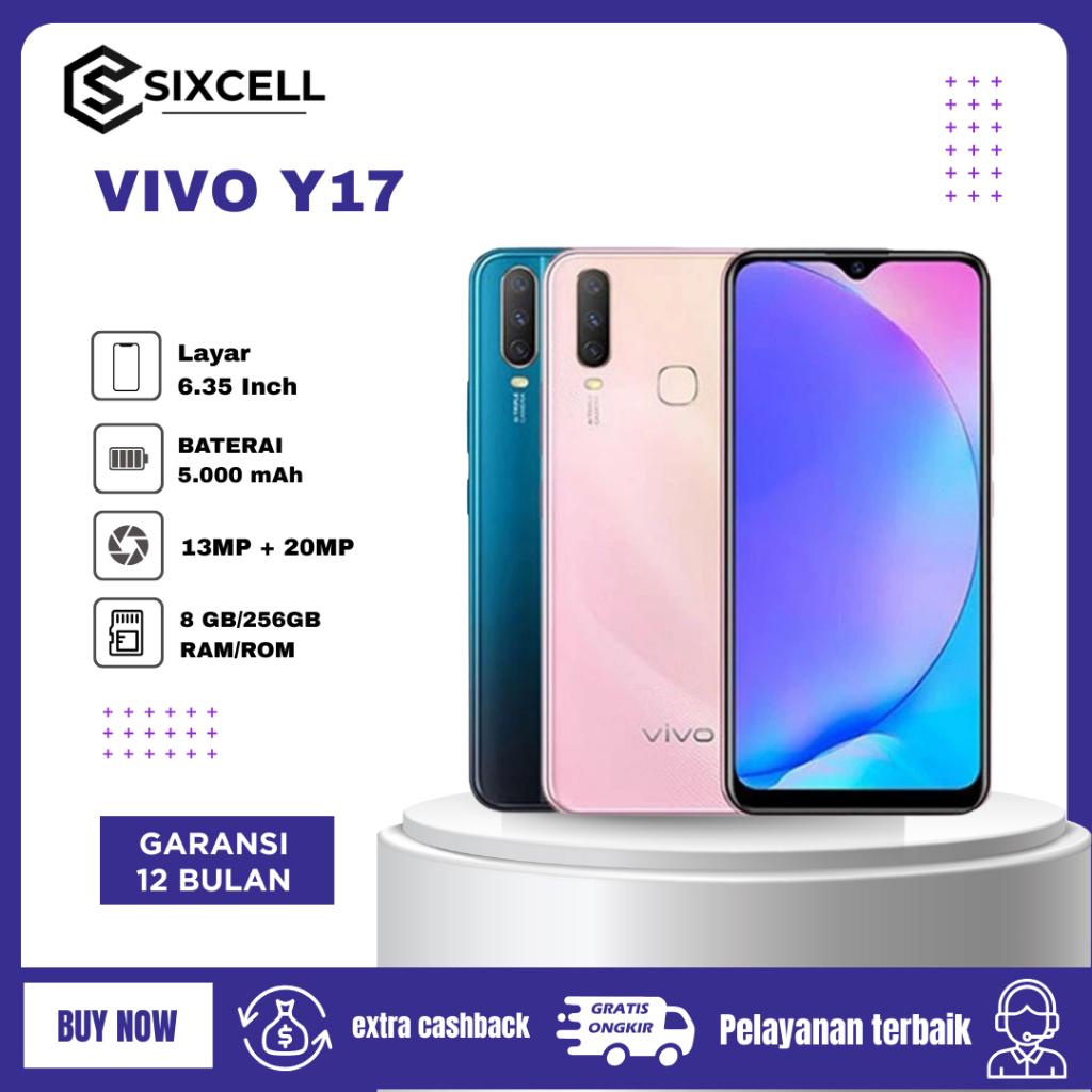 Jual Handphone VIVO Y 17 RAM 8/256 GB GARANSI 12 BULAN | Shopee Indonesia