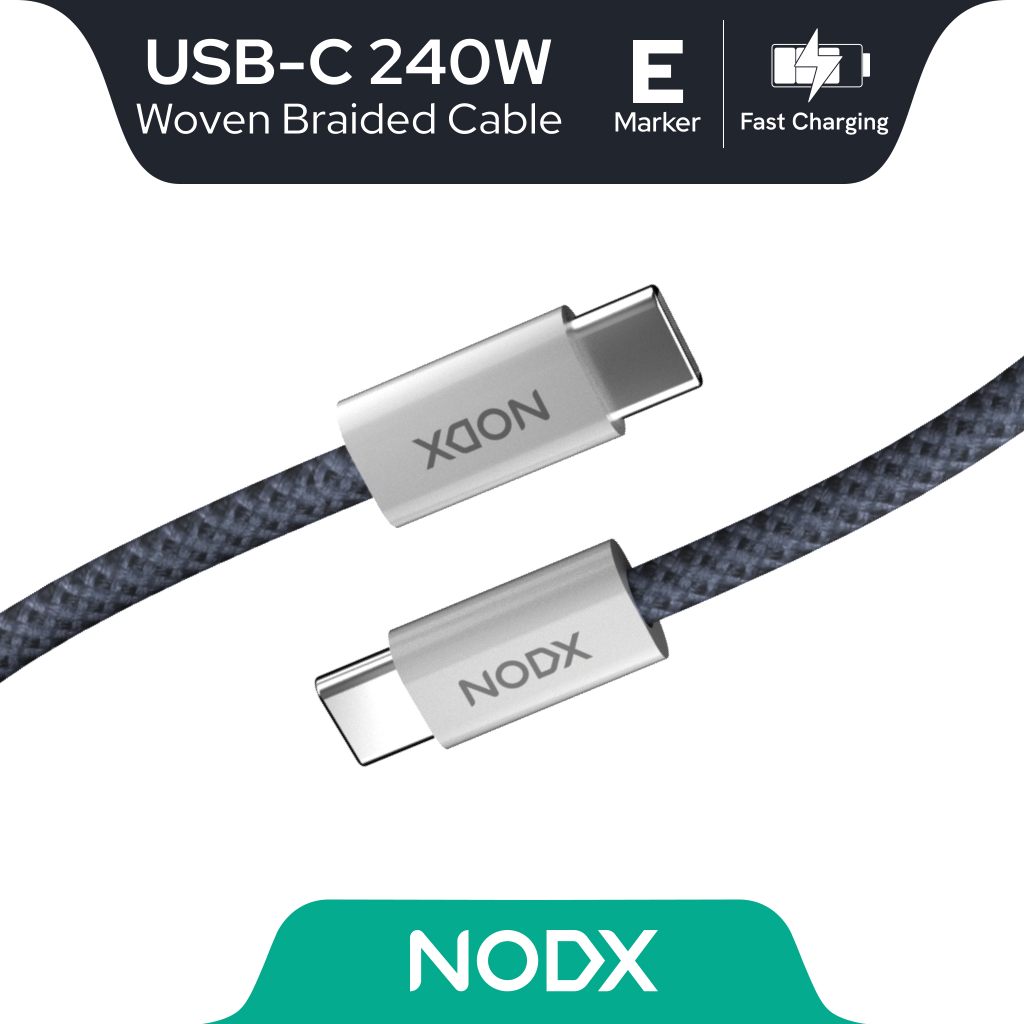 Jual NODX Kabel USB-C to USB-C Woven Braided 5A / 240W | Shopee Indonesia
