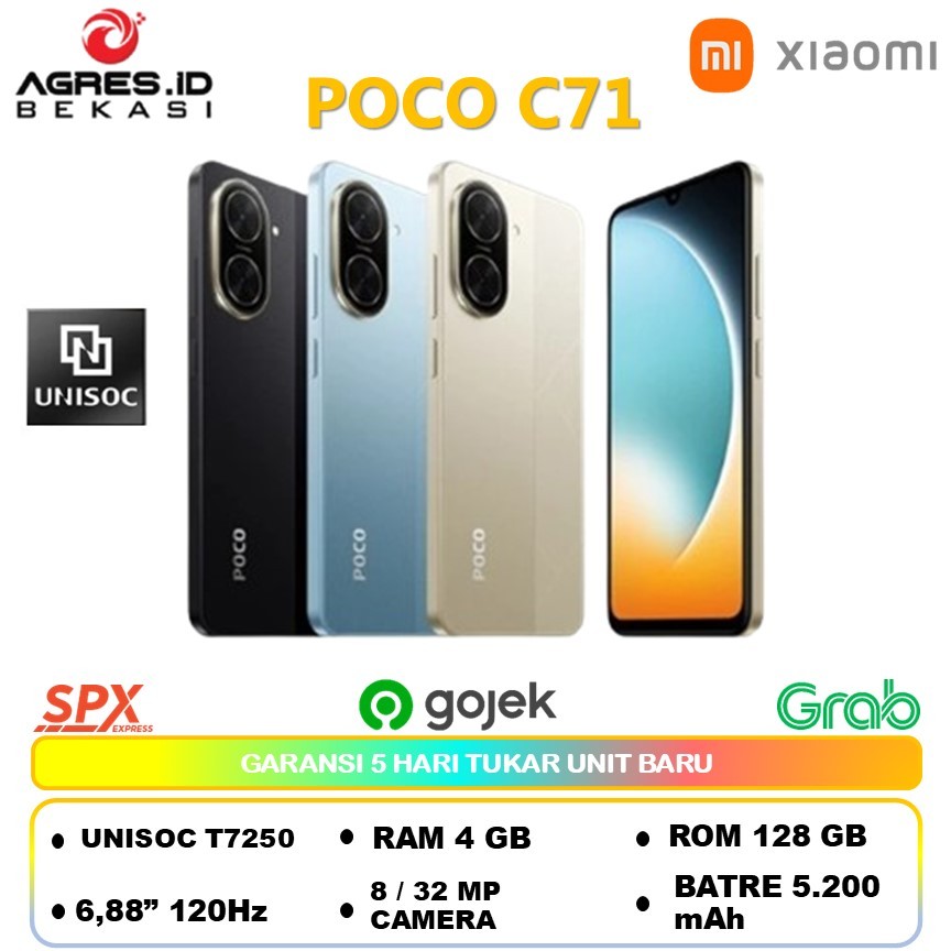 Jual XIAOMI POCO C71 (4gb + 128gb ) UNISOC T7250 | layar 6.88" 120Hz ...
