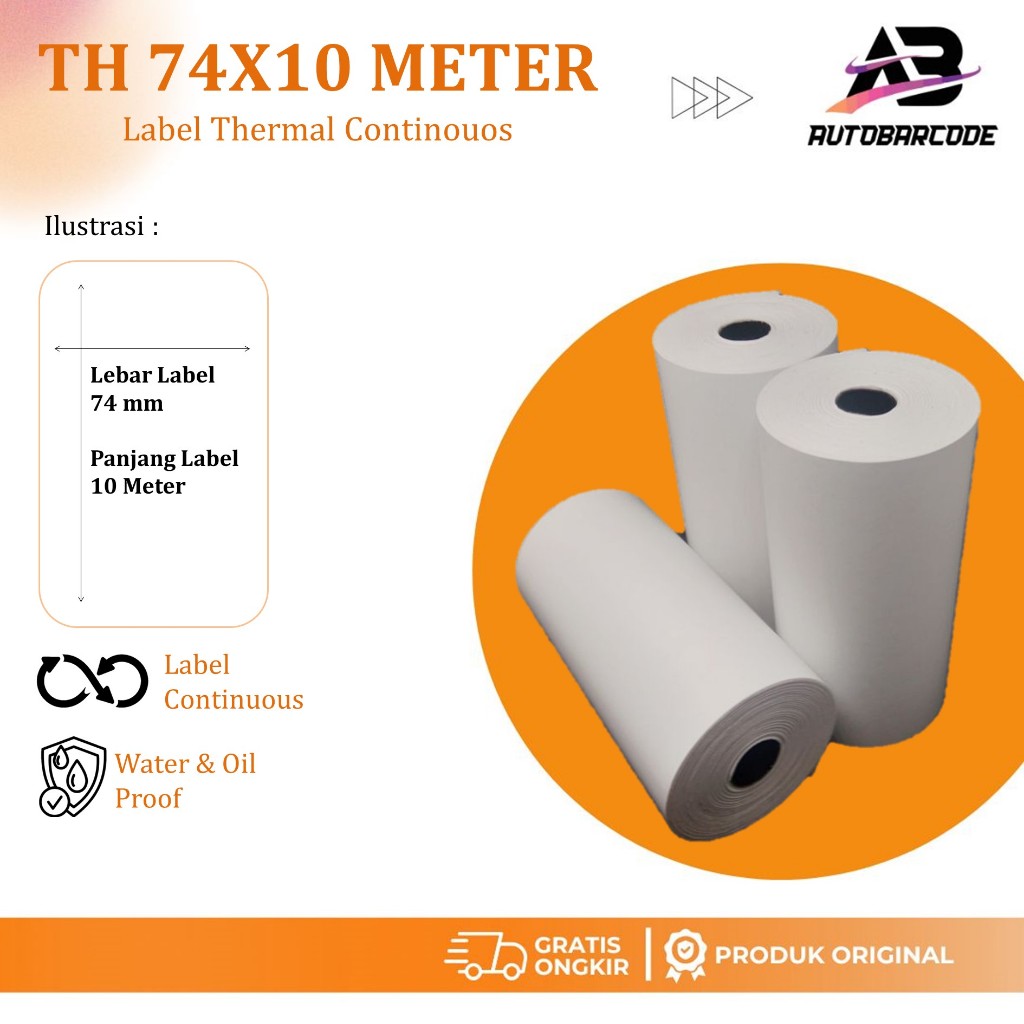 Jual Stiker Label 74X5M Continuous Resi Sticker Printer 80MM Portable ...