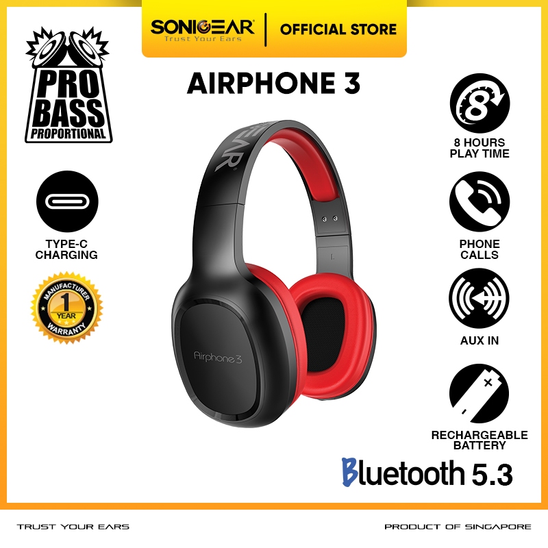 Jual Headphone Bluetooth SonicGear Airphone 3 Headset Bluetooth 5.0 ...