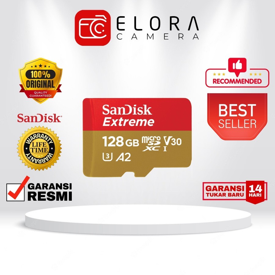 Jual Micro SD 128GB Sandisk Extreme microSDXC Card A2 up to 190Mbps ...