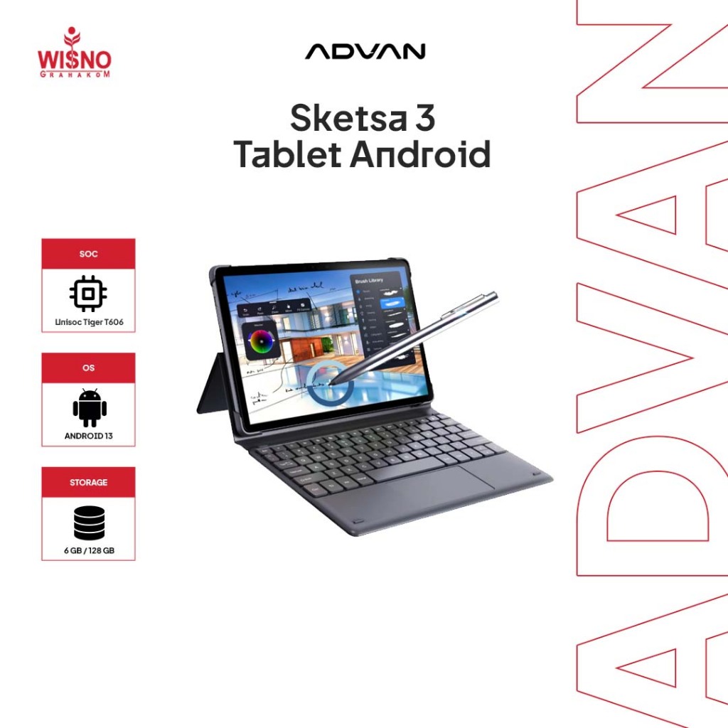 Jual ADVAN Tablet Sketsa 3 Dual Sim Card 4G LTE Bonus Keyboard Pen ...