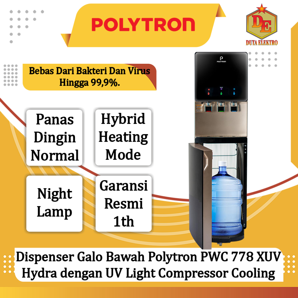 Jual Dispenser Galo Bawah Polytron PWC 778 XUV Hydra dengan UV Light ...