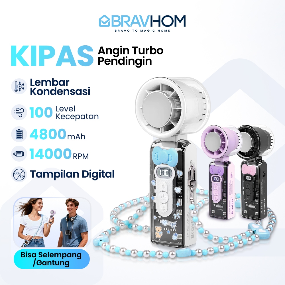 Jual BRAVHOM Kipas Angin 4800mAh Lembar Kondensasi Kipas Turbo ...
