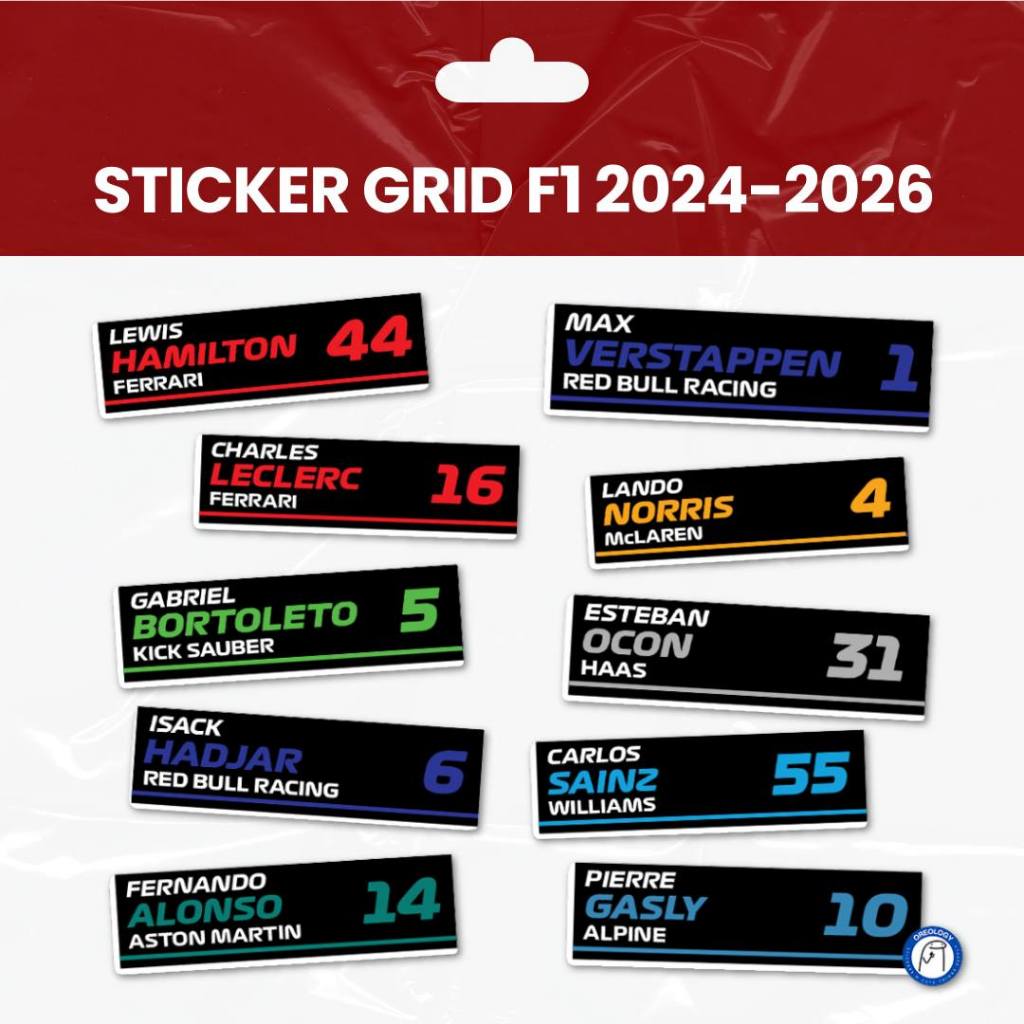 Jual STICKER F1 GRID TEAM DRIVER 2024-2026 stikervinyl stikerglossy ...