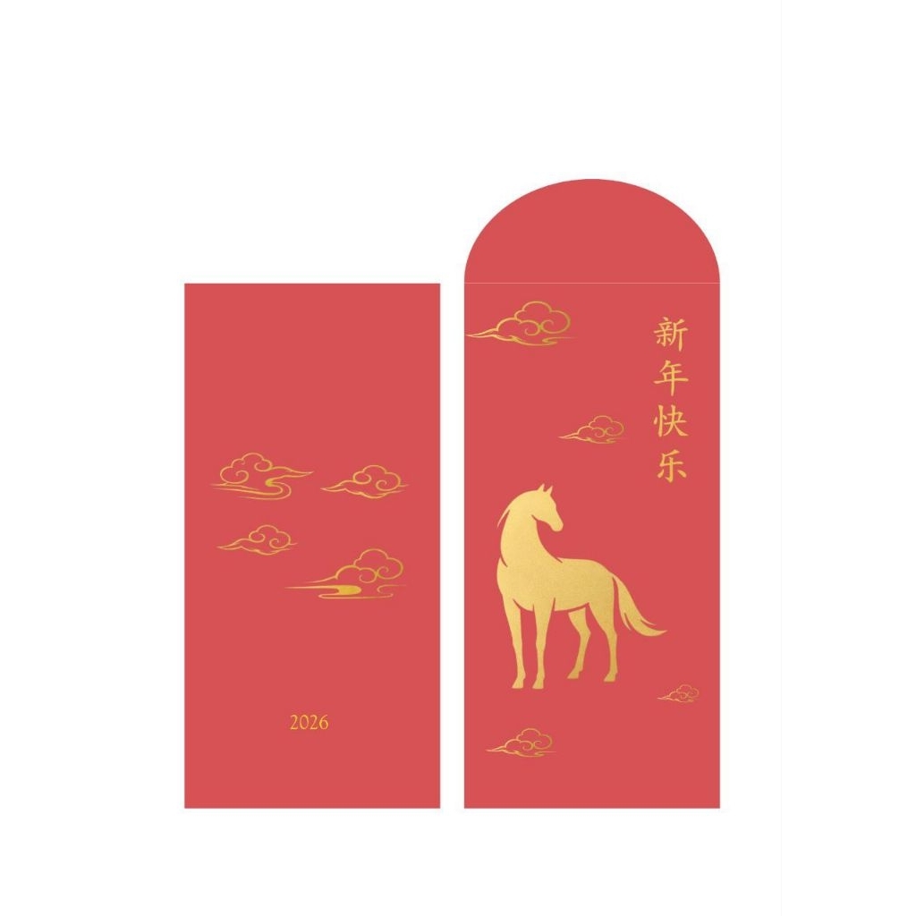 Jual Angpao Imlek Kuda 2026 Premium Merah Emas | Angpao Tahun Kuda ...